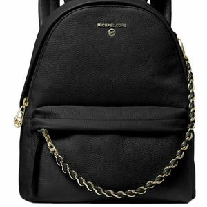 Bags | Nwt Michael Kors Slater Medium Backpack Blackgold Original ...
